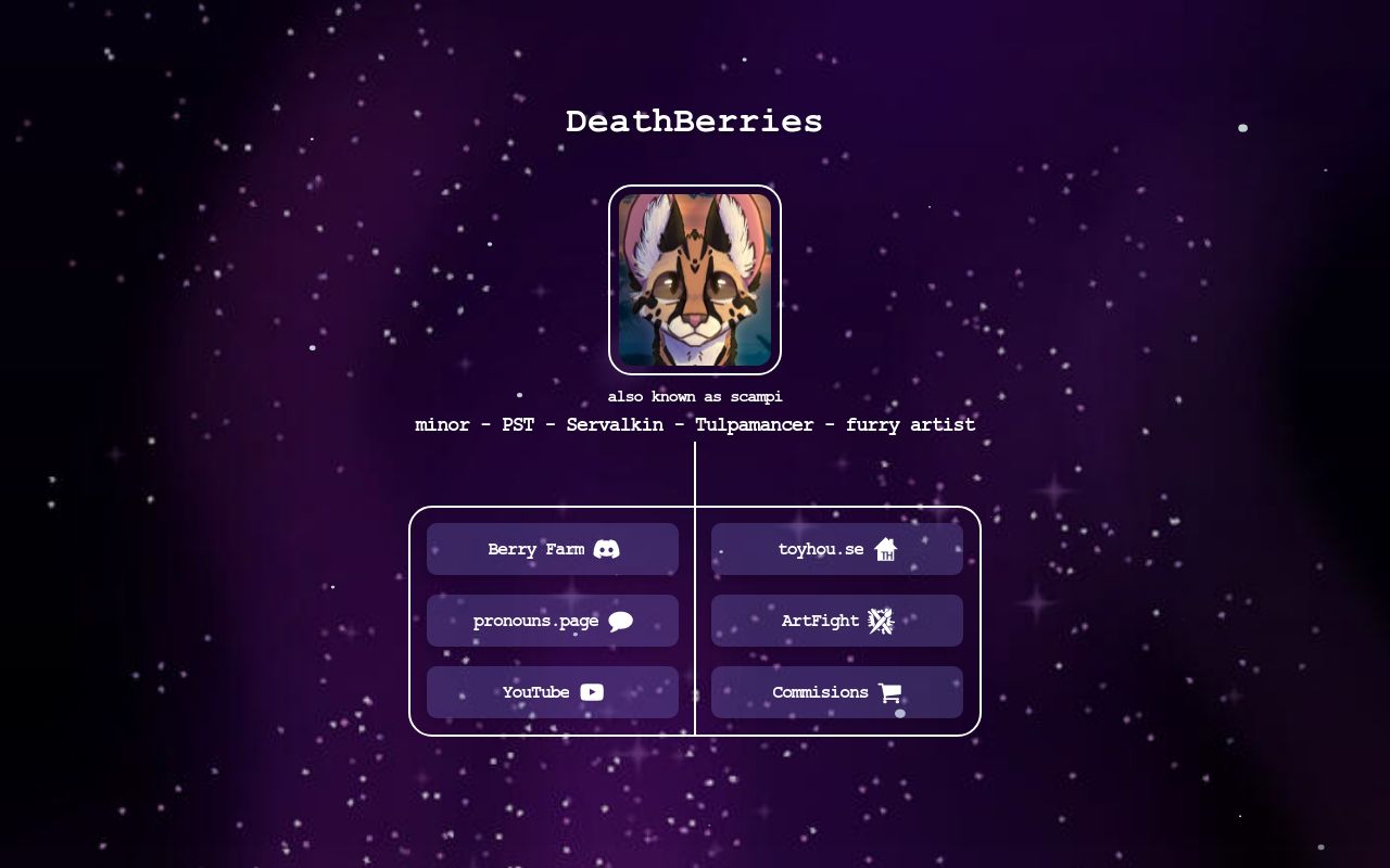 DeathBerries' carrd page